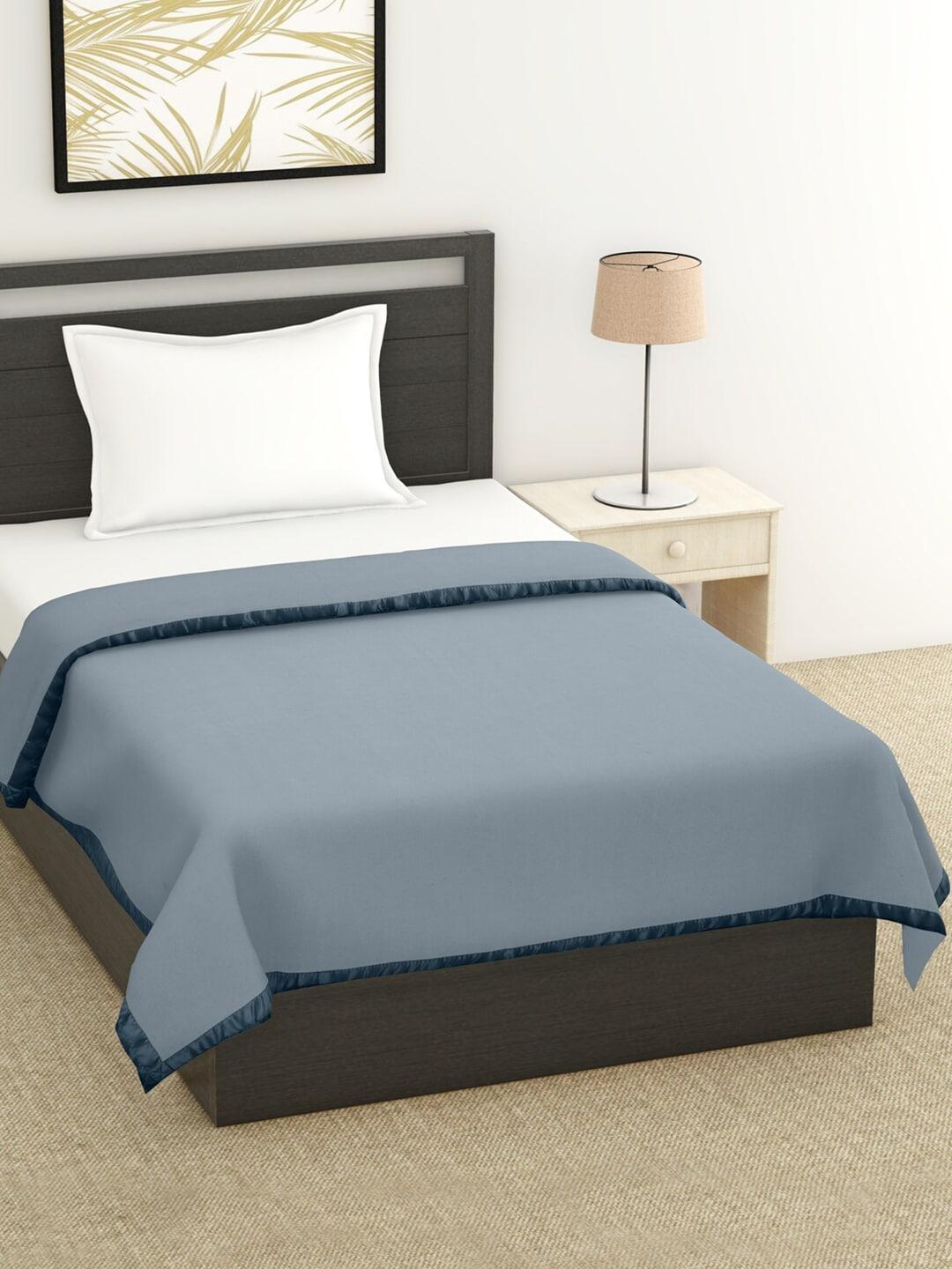 Buy BOMBAY DYEING Grey Mild Winter 500 GSM Single Bed Blanket ...
