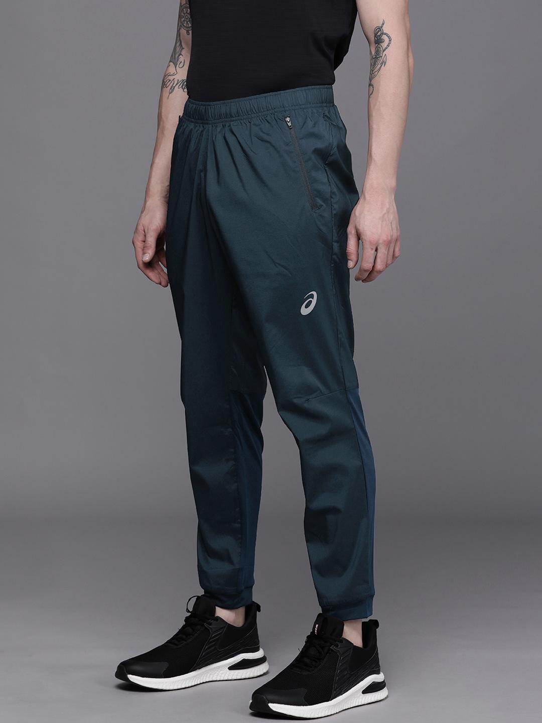 Buy ASICS Men Teal Blue Slim Fit Solid Running Joggers - Track Pants ...