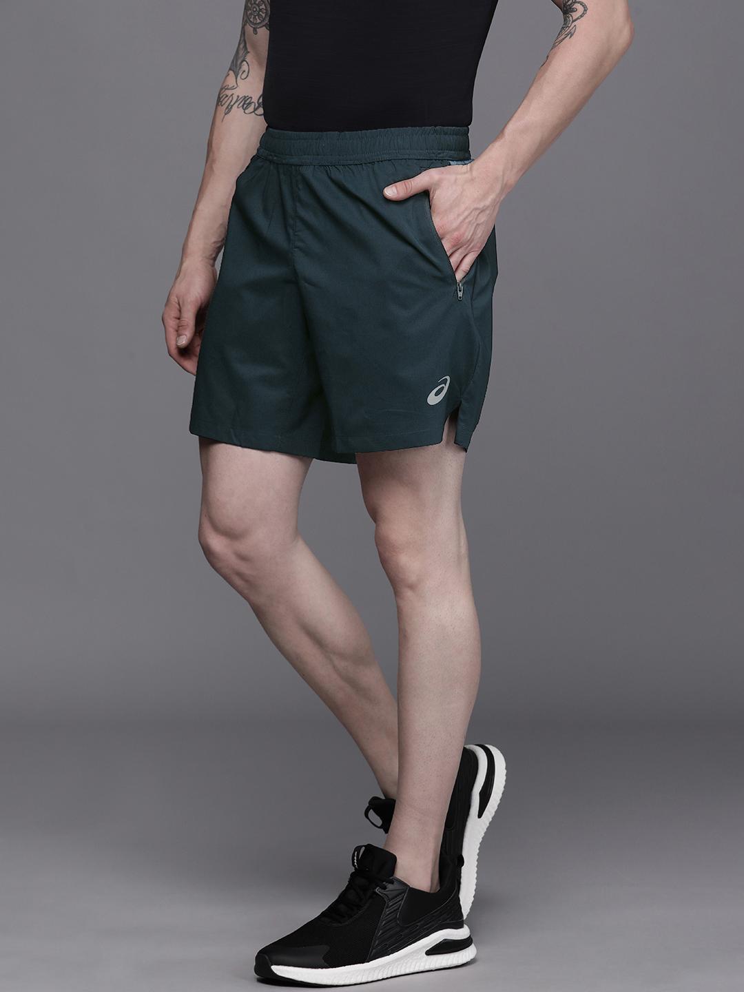 Buy ASICS Men Teal Blue Solid Running Shorts - Shorts for Men 15212414 | Myntra