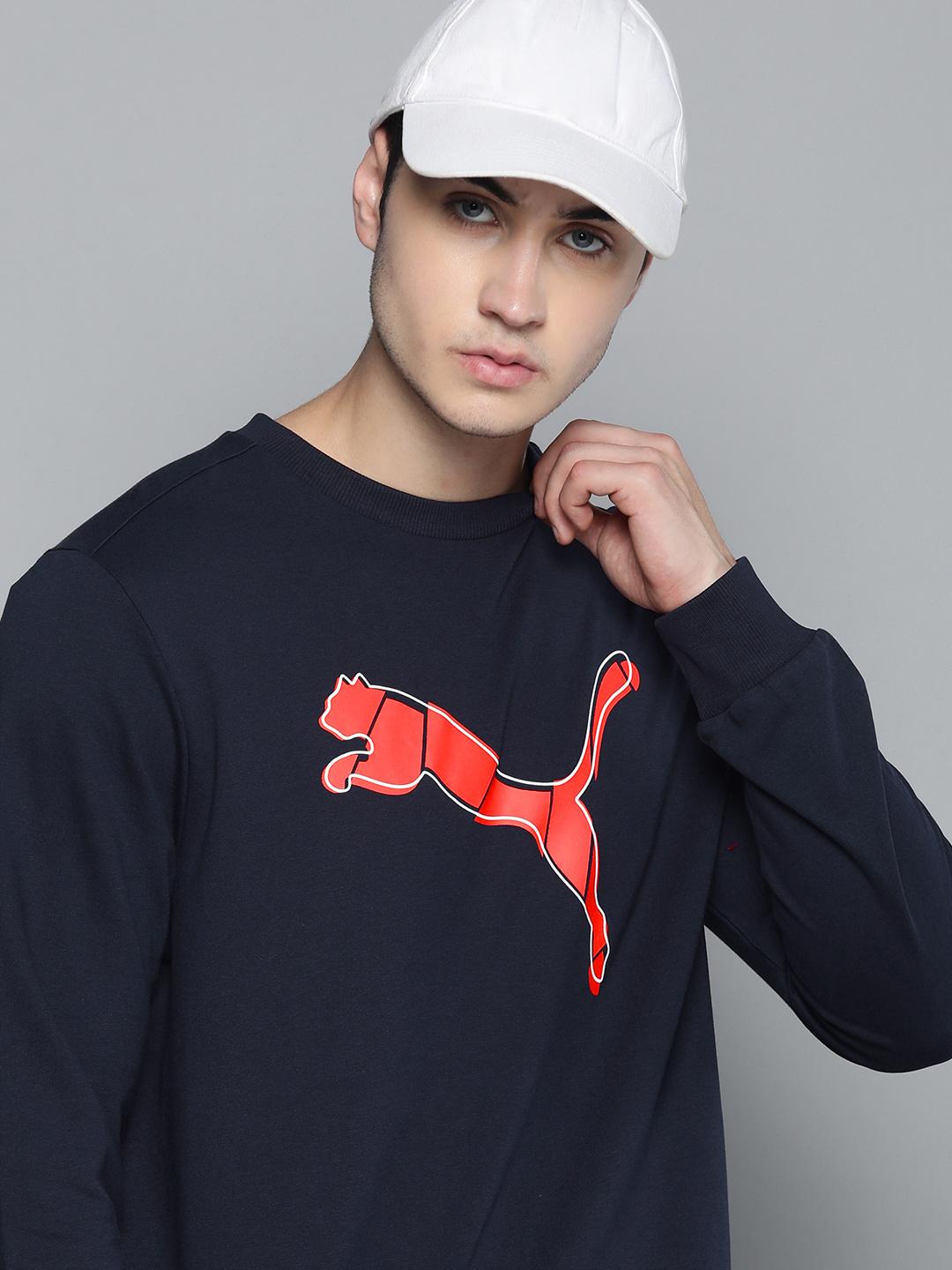 Buy Puma Men Graphical Printed Casual Regular Fit Sweatshirt ...