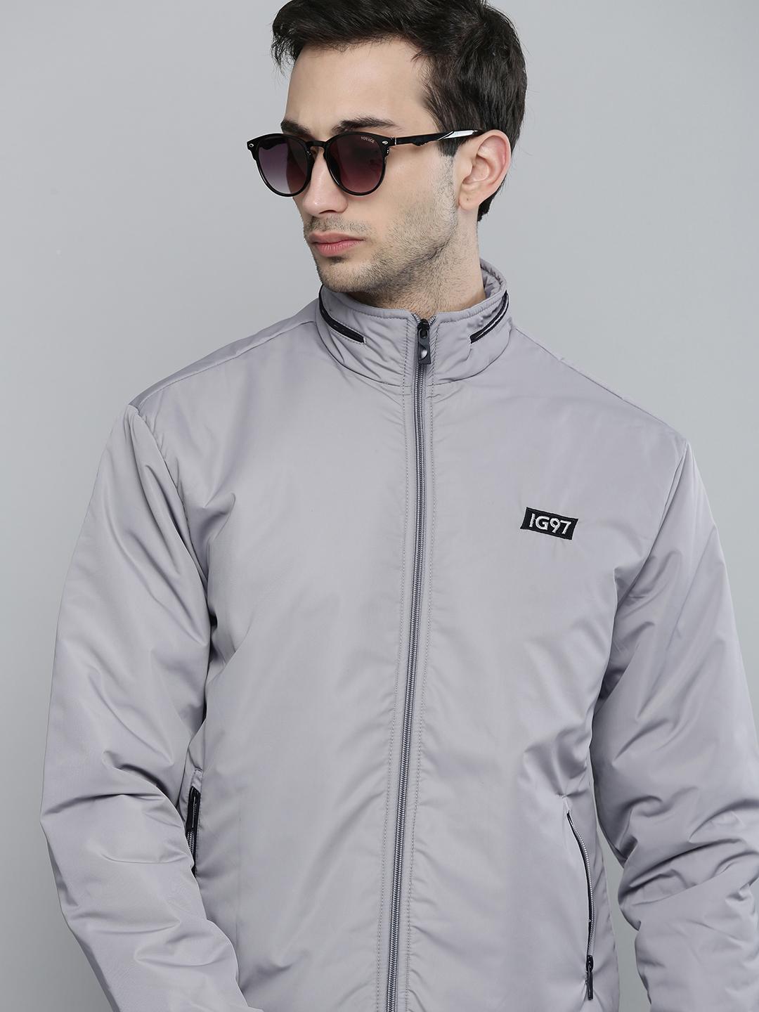 Buy The Indian Garage Co Men Grey Bomber Jacket - Jackets for Men ...