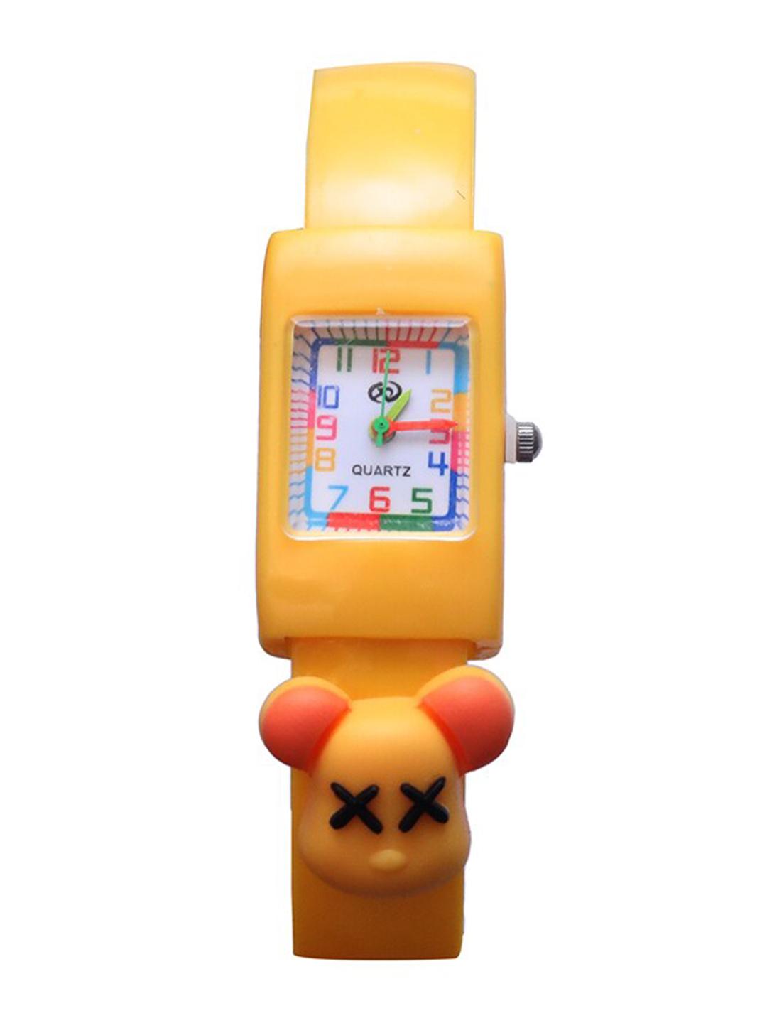Buy Spiky Kids Yellow Dial & Yellow Cuff Style Straps Analogue Watch ...