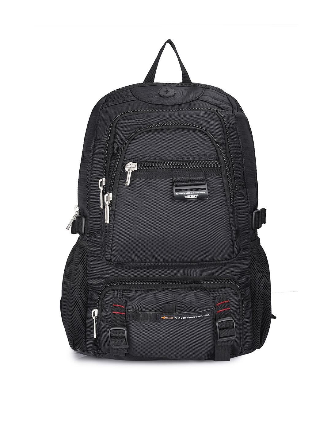 Buy YESO Black Solid Travel Backpack With Earphone Gate - Laptop Bag ...