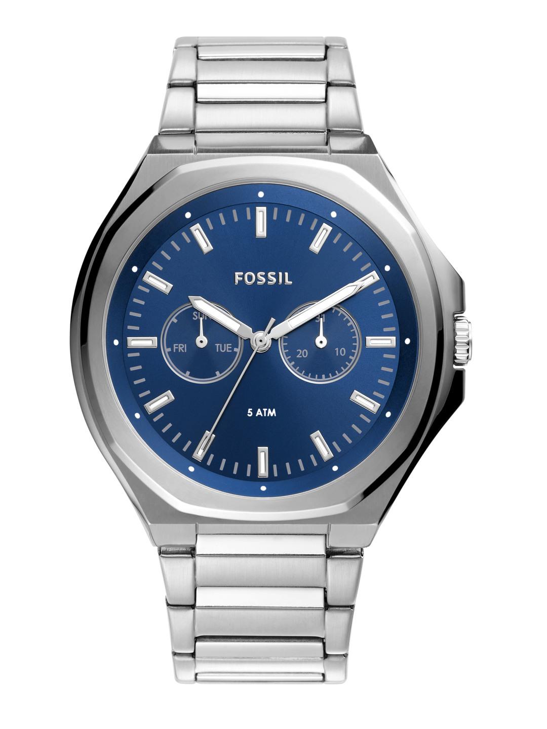 Buy Fossil Men Blue Evanston Stainless Steel Straps Analogue Watch ...
