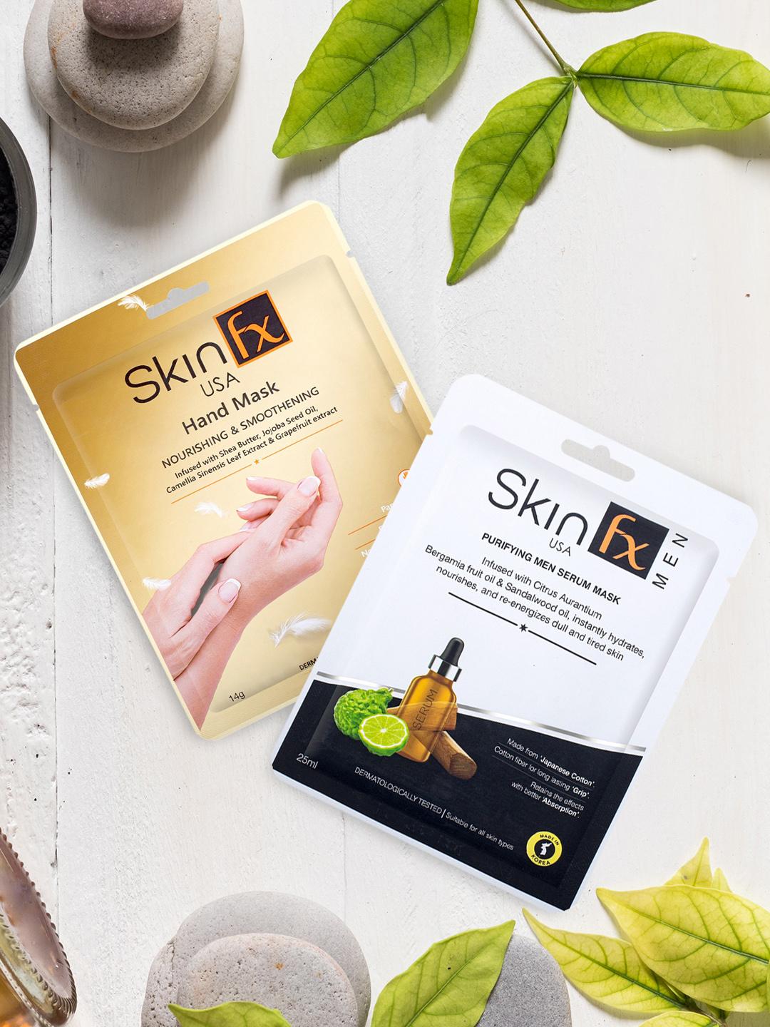 Buy Skin Fx Unisex Pack Of 2 Nourishing Hand Mask & Purifying Facial ...