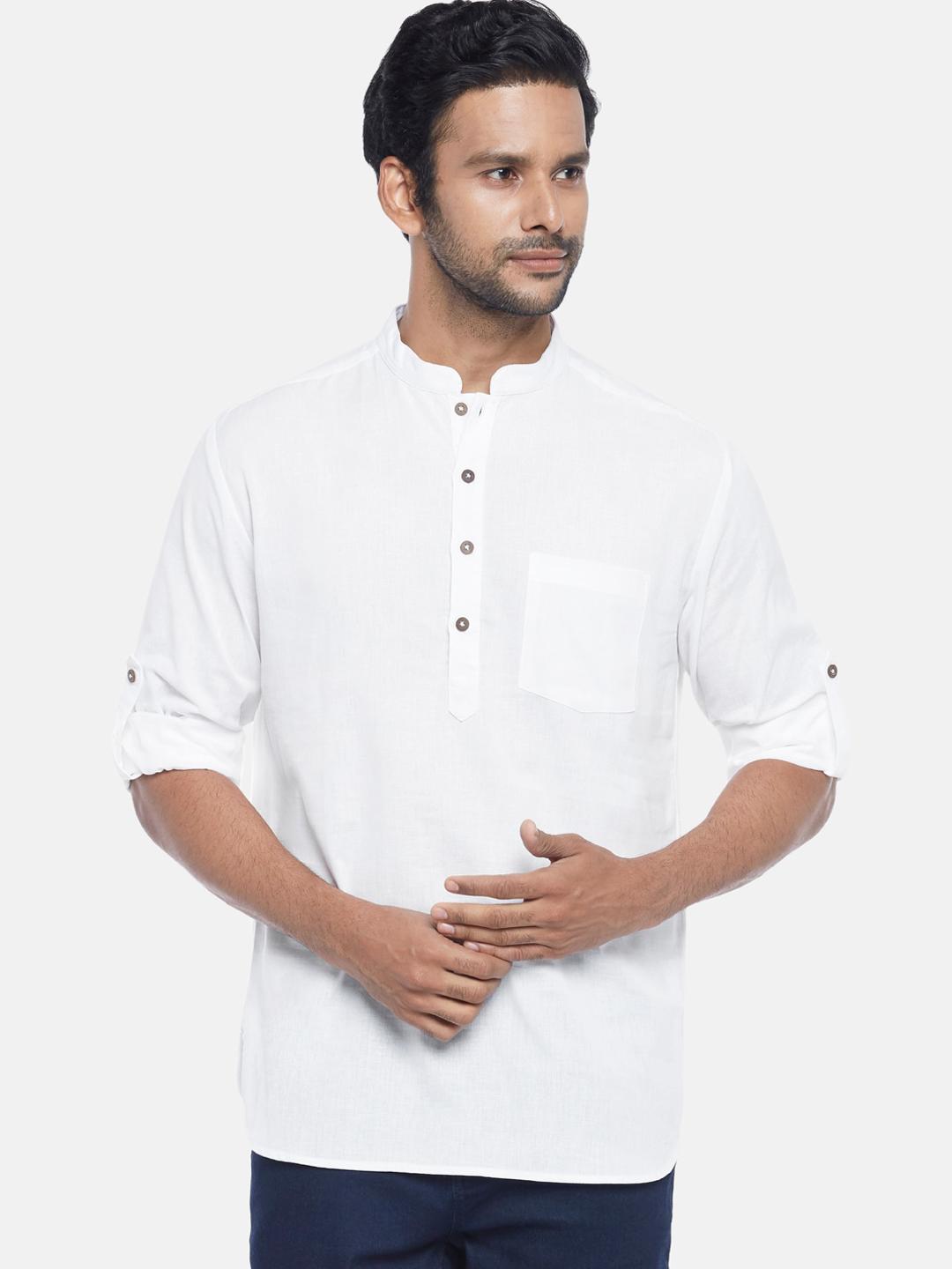 Buy Indus Route By Pantaloons Men Off White Kurta - Kurtas for Men ...
