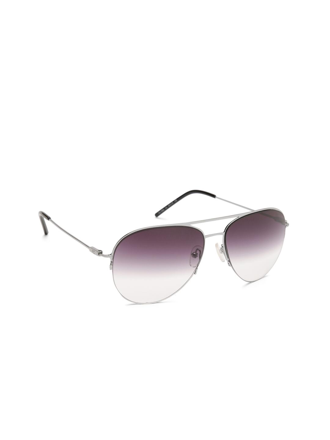 Buy French Connection Men Purple Lens & Silver Toned Aviator Sunglasses ...