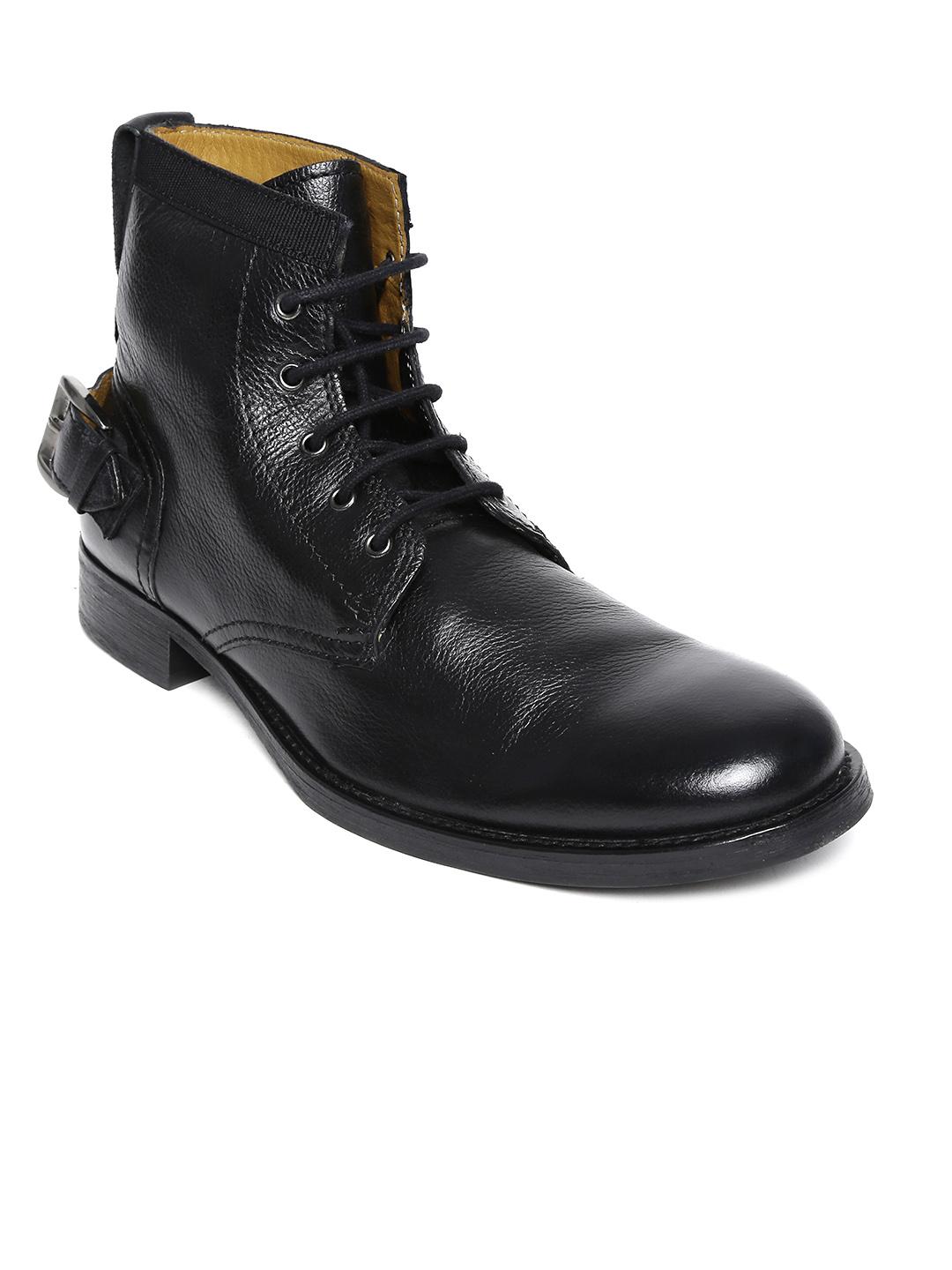Buy Ruosh Men Black Leather Boots - Boots for Men 154286 | Myntra