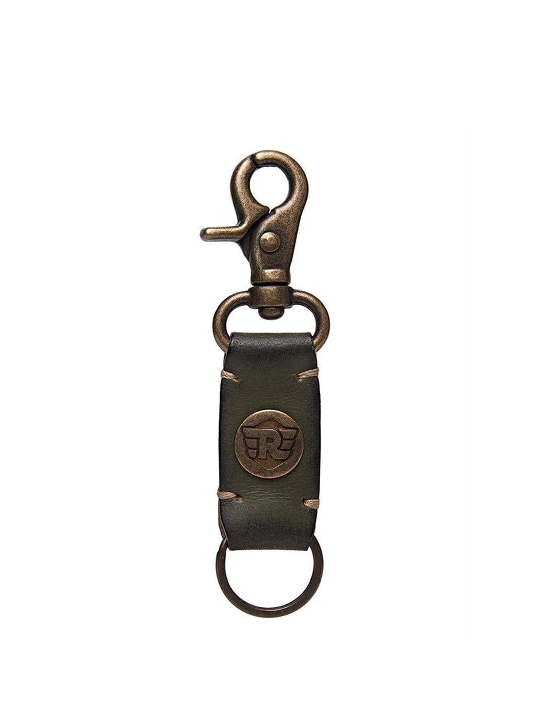 Buy Royal Enfield Unisex Olive Green & Copper Toned Textured Leather ...