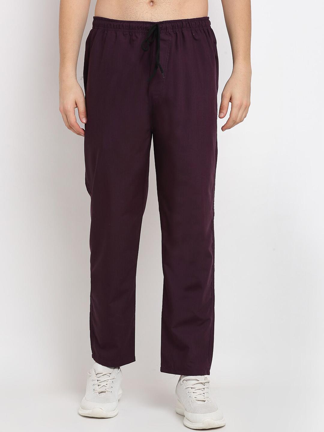 Buy JAINISH Men Burgundy Solid Track Pants - Track Pants for Men ...