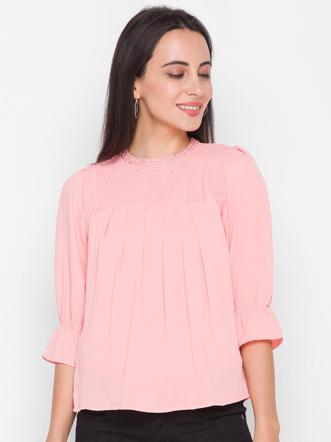 Buy ZOLA Woman Peach Coloured Regular Top - Tops for Women 15643764 ...