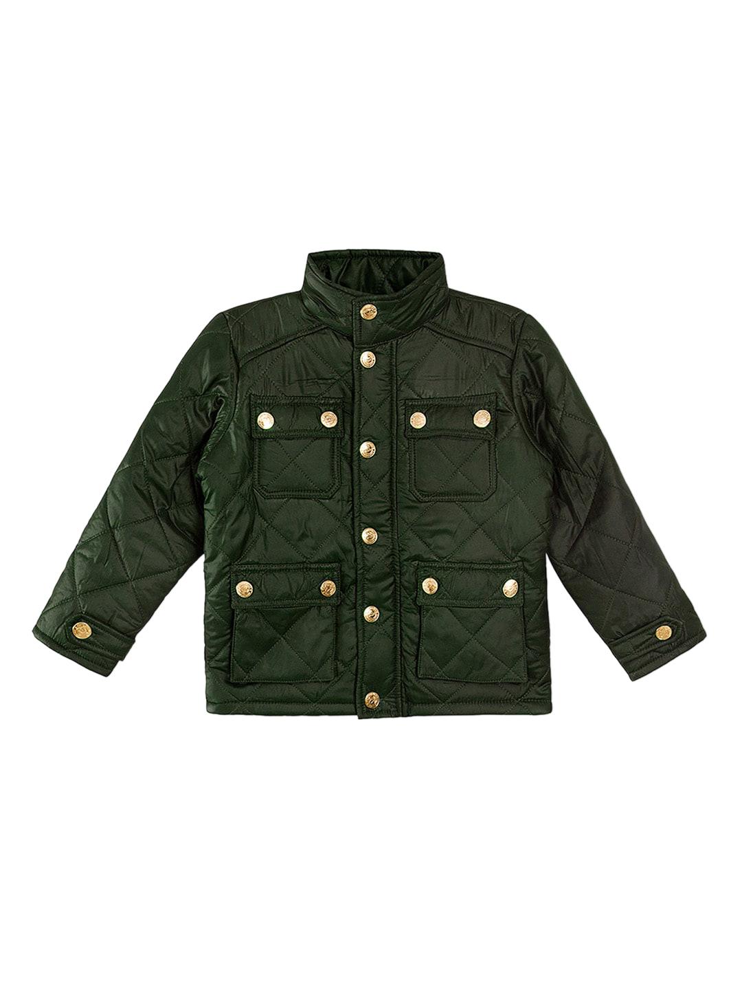 Buy Cherry Crumble Girls Olive Green Windcheater Quilted Jacket ...
