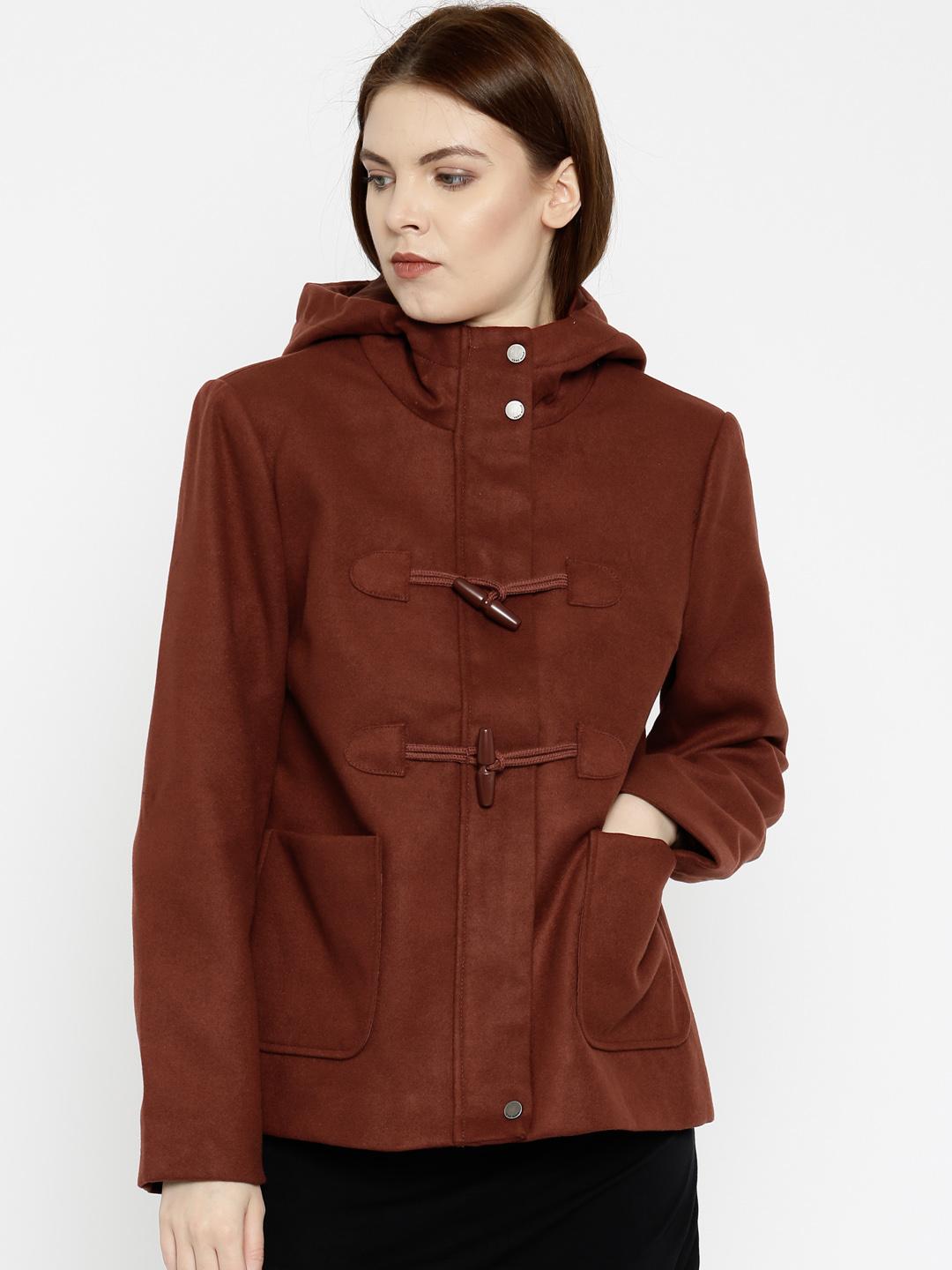 Buy Vero Moda Brick Red Hooded Jacket - Jackets for Women 1568989 | Myntra