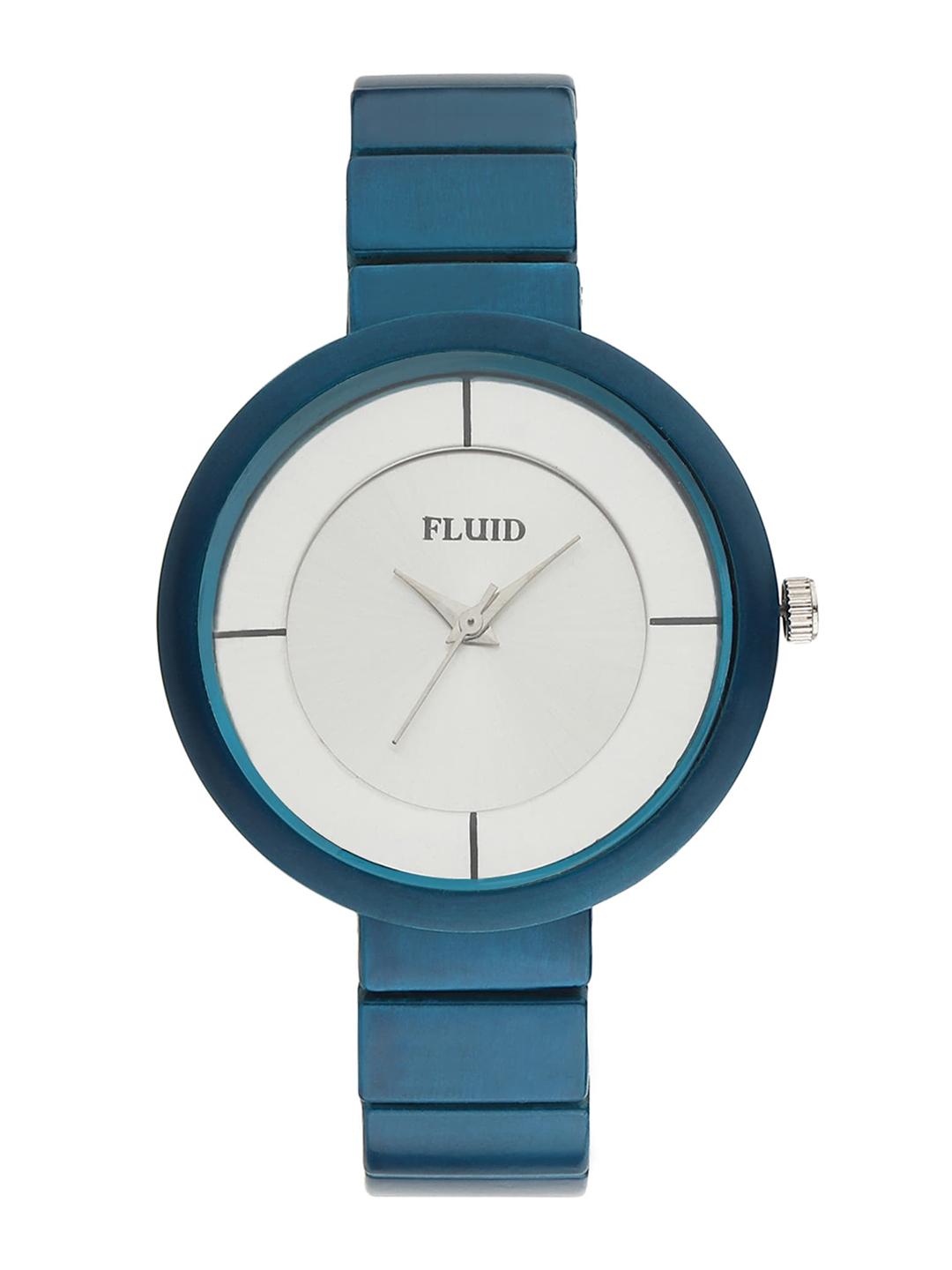 Buy FLUID Women Silver Toned Dial & Blue Bracelet Style Straps Analogue ...