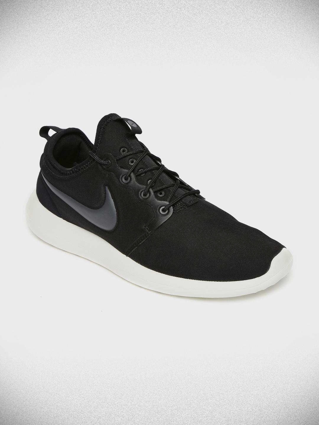 Buy Nike Men Black Roshe Two Solid Regular Sneakers - Casual Shoes for ...