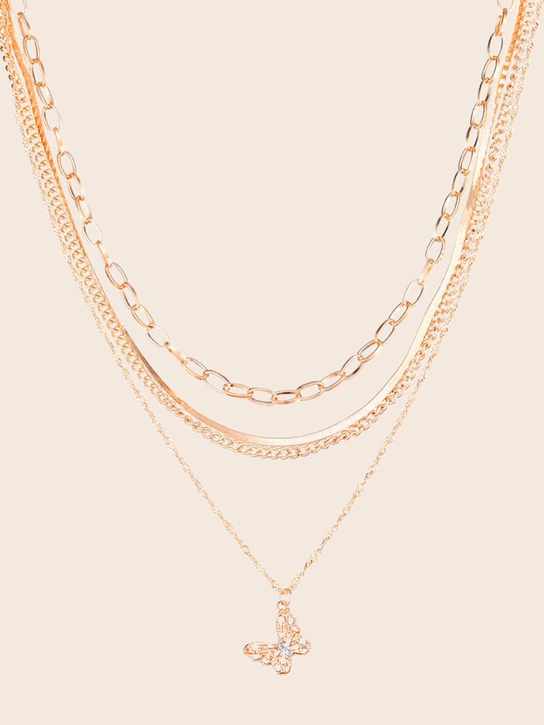 Buy URBANIC Gold Toned Layered Necklace - Necklace And Chains for Women ...