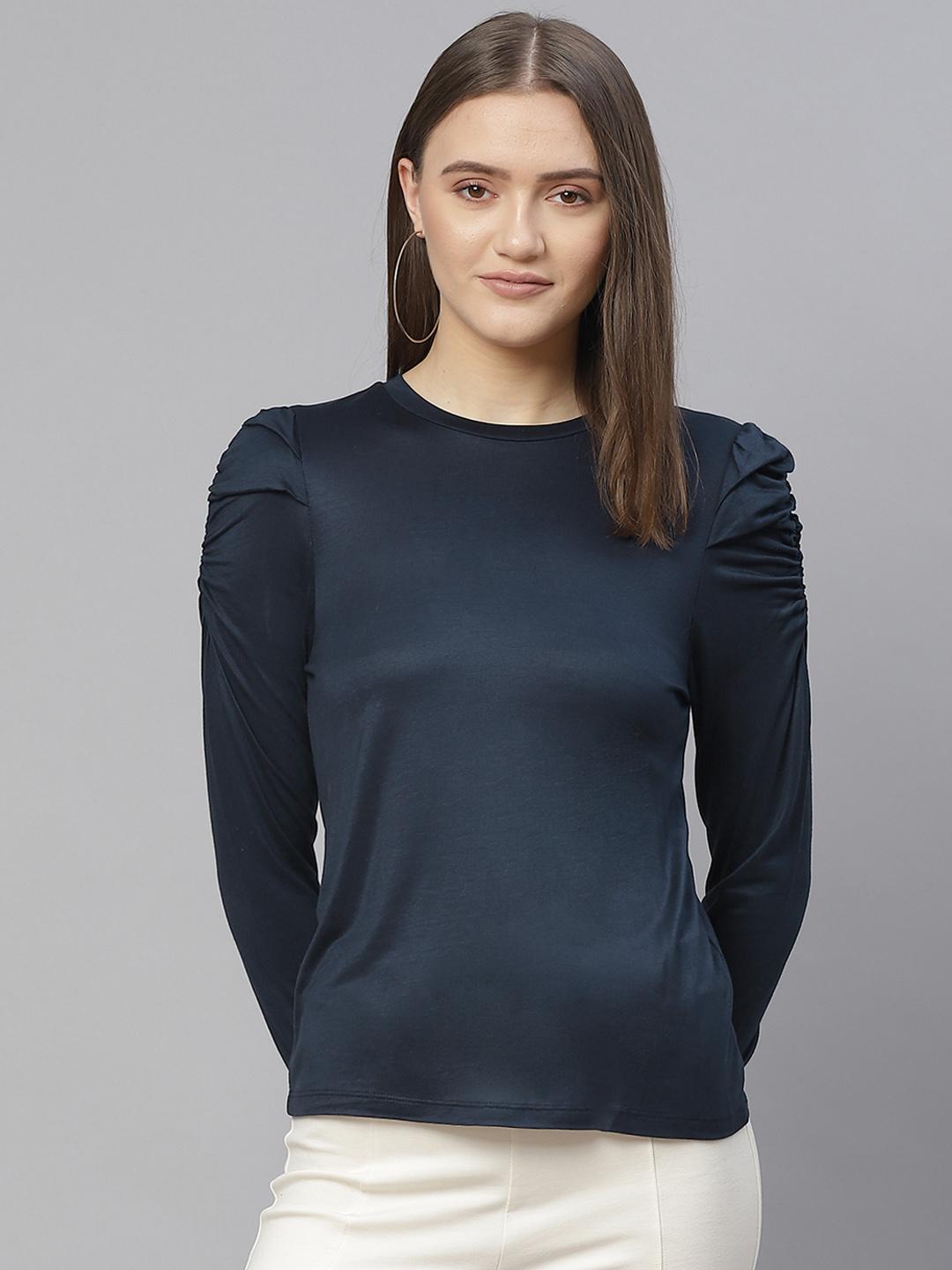 Buy Marks & Spencer Navy Blue Indigo Regular Top - Tops for Women ...