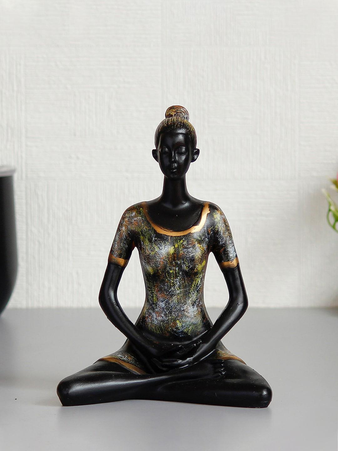 Buy ECraftIndia Lady With Folded Hands In Yoga Pose Grey Polyresin ...