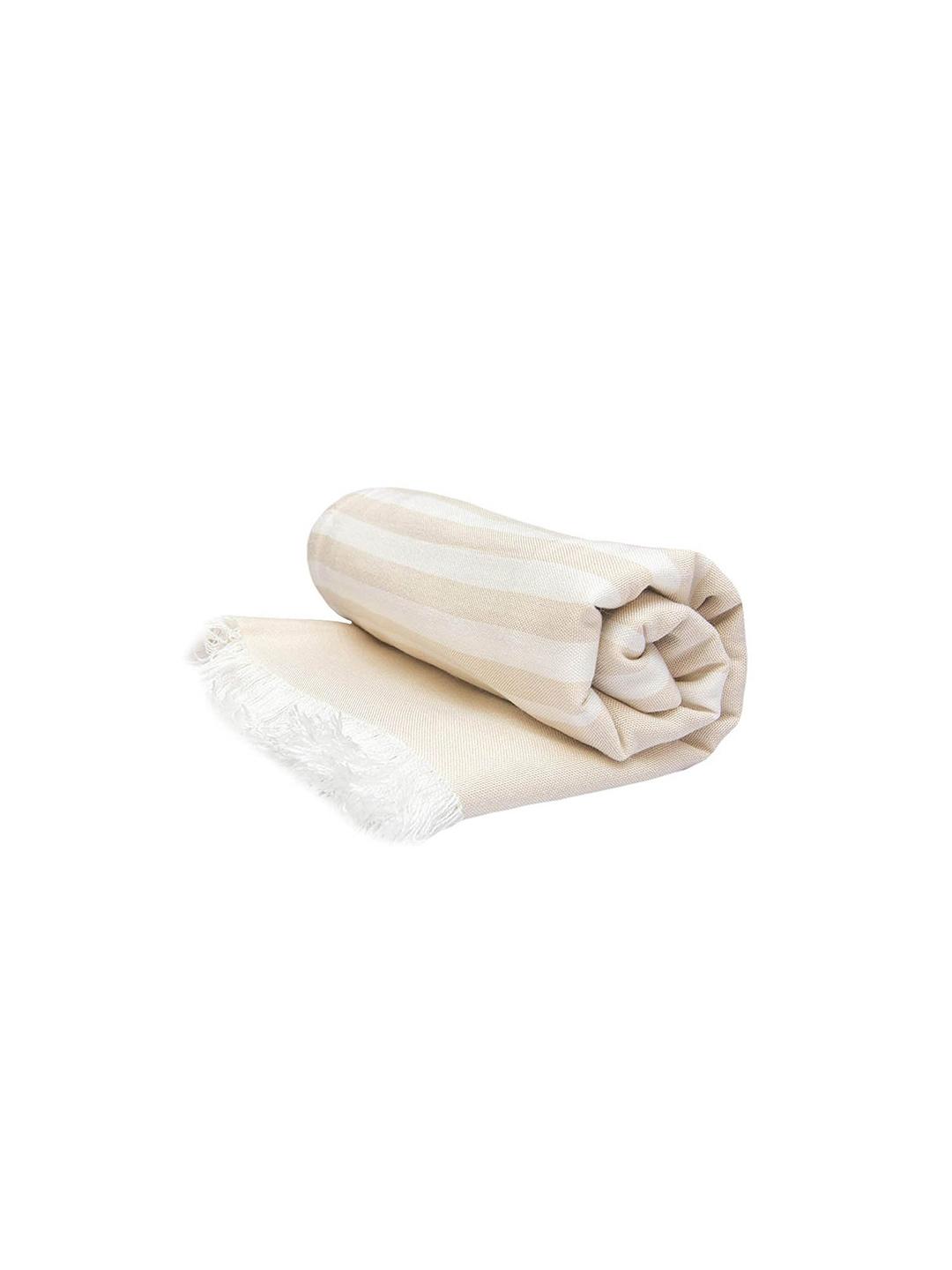 Buy MUSH 100% Bamboo Turkish Beige Striped 300GSM Lightweight Adult ...