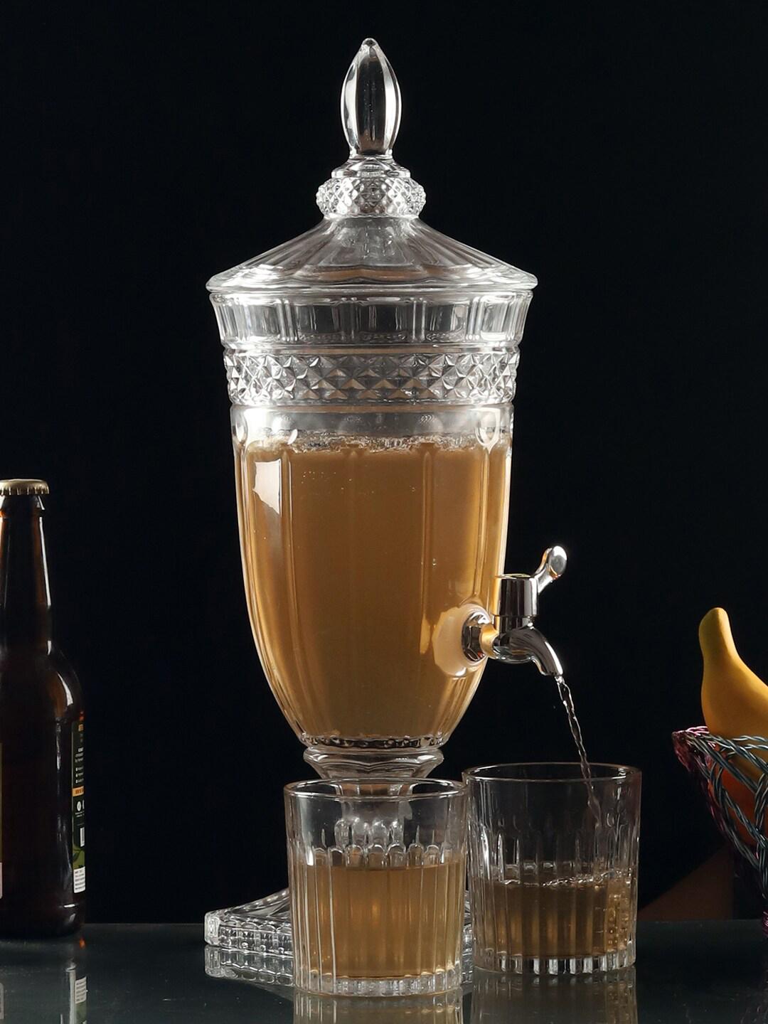 Buy Ceradeco Transparent Textured Liner Glass Shaped Beer Pitcher With ...
