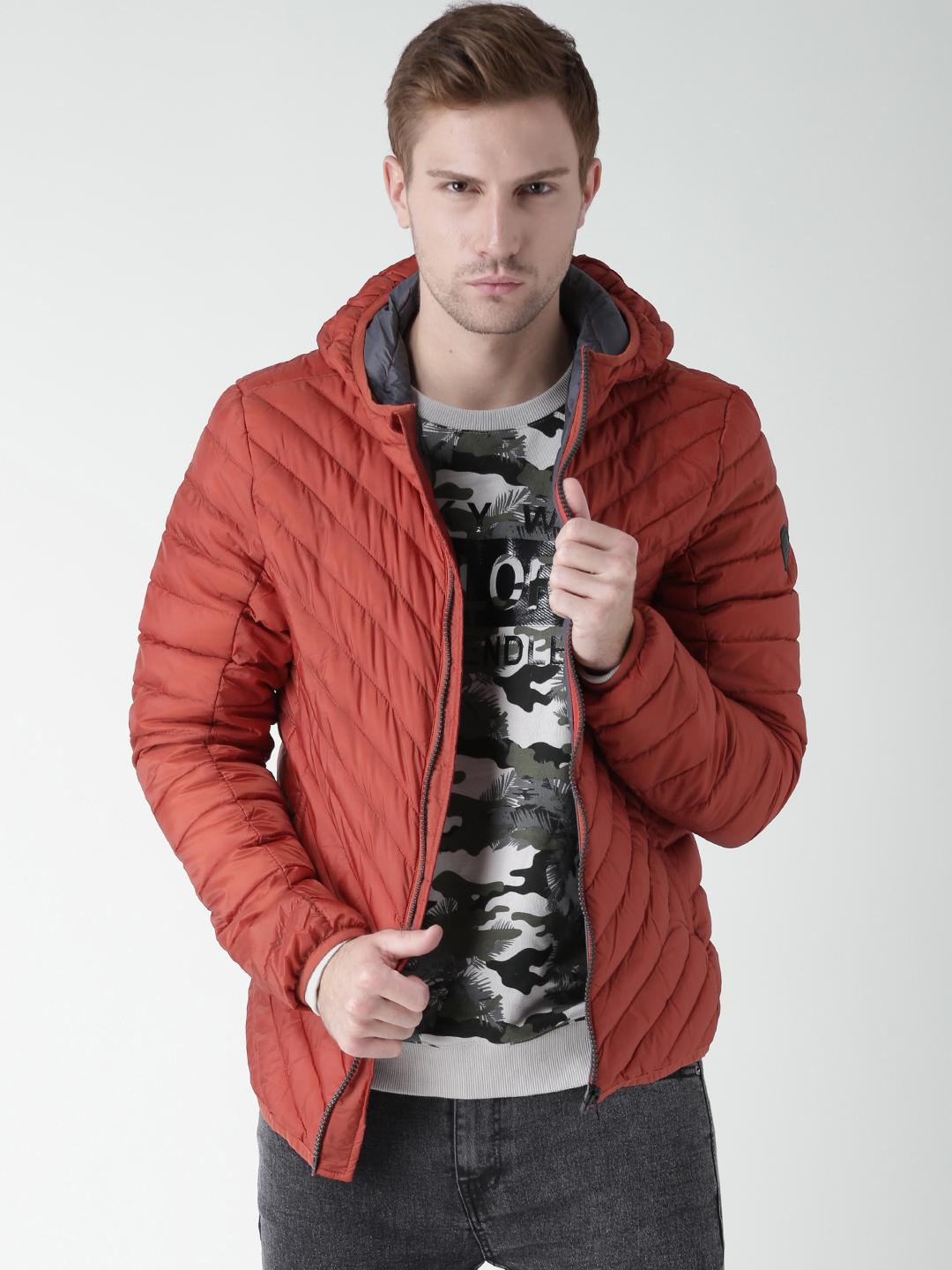 Buy BLEND Rust Orange Hooded Puffer Jacket - Jackets for Men 1602276 ...