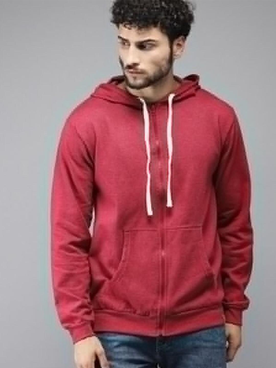 Buy Campus Sutra Men Maroon Hooded Sweatshirt - Sweatshirts for Men ...