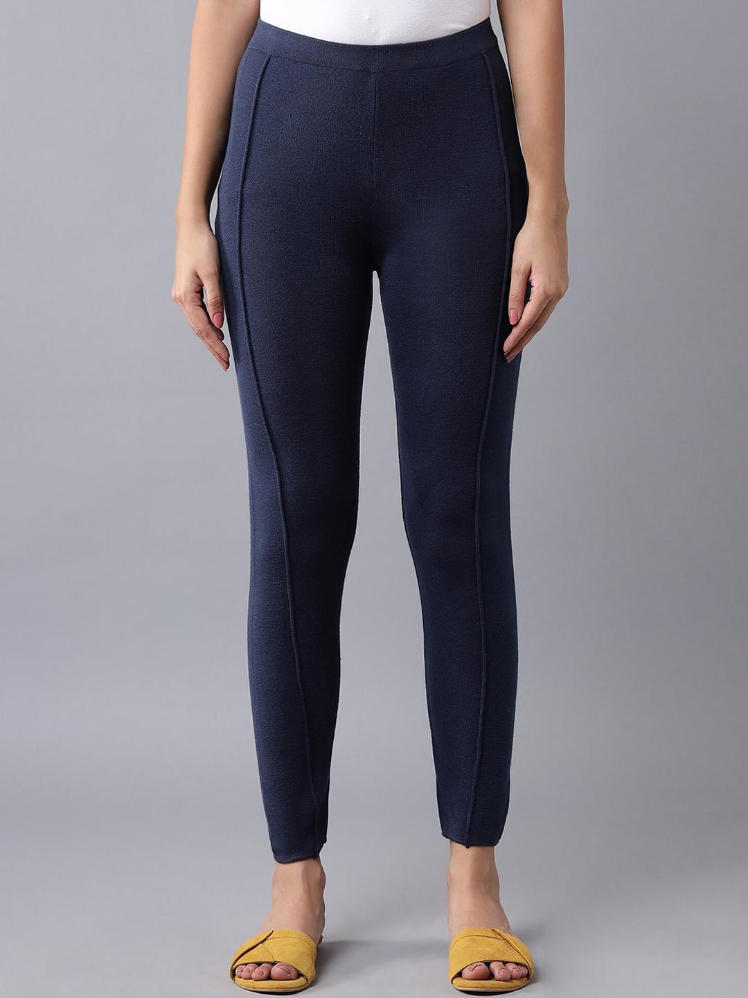 Buy W Women Blue Solid Tights - Tights for Women 16046976 | Myntra