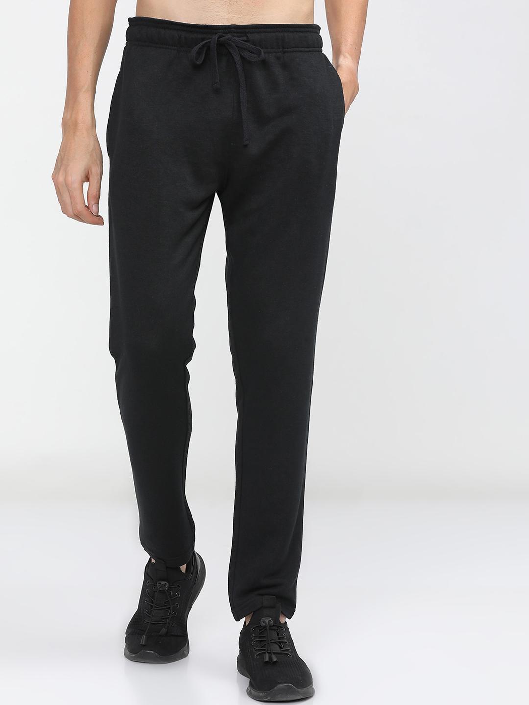 Buy HIGHLANDER Men Black Solid Slim Fit Track Pants - Track Pants for ...