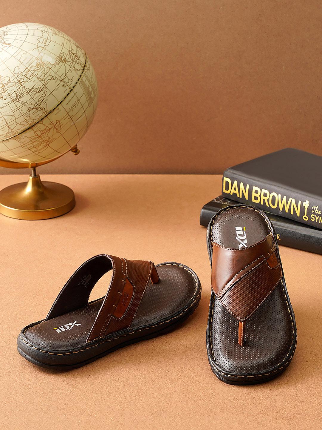 Buy ID Men Brown Flip Flop Slippers - Flip Flops for Men 16101636 | Myntra