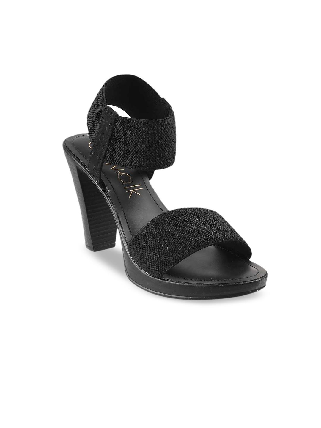 Buy Catwalk Black Block Sandals - Heels for Women 16120248 | Myntra