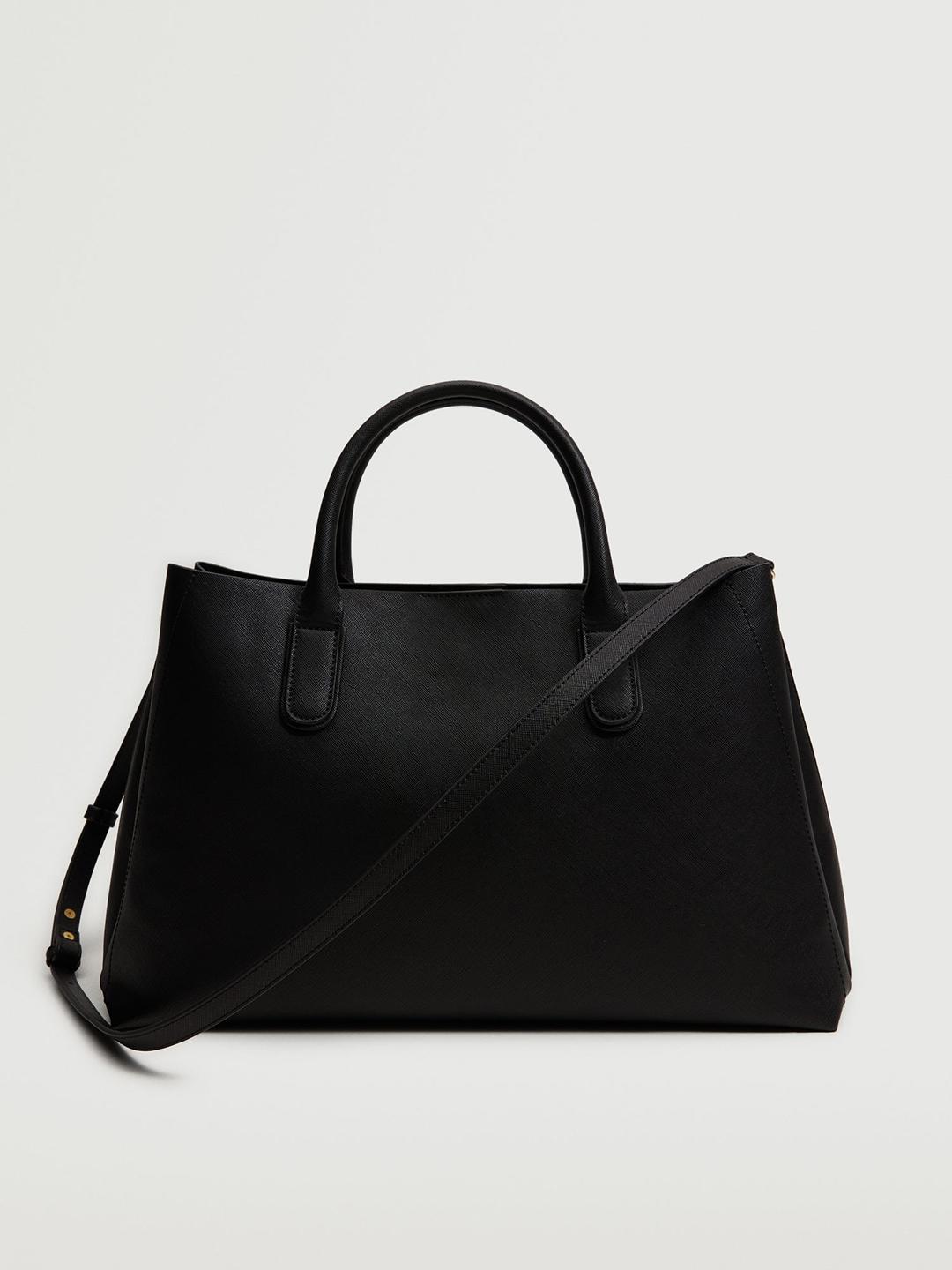 Buy MANGO Saffiano Textured Structured Handheld Bag With Detachable ...