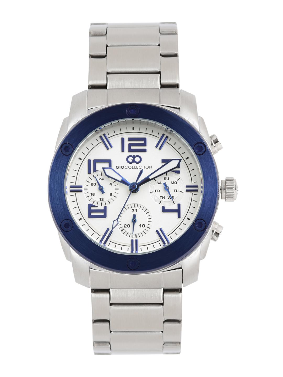 Buy GIO COLLECTION Men White Multifunction Analogue Watch G1015 44 ...