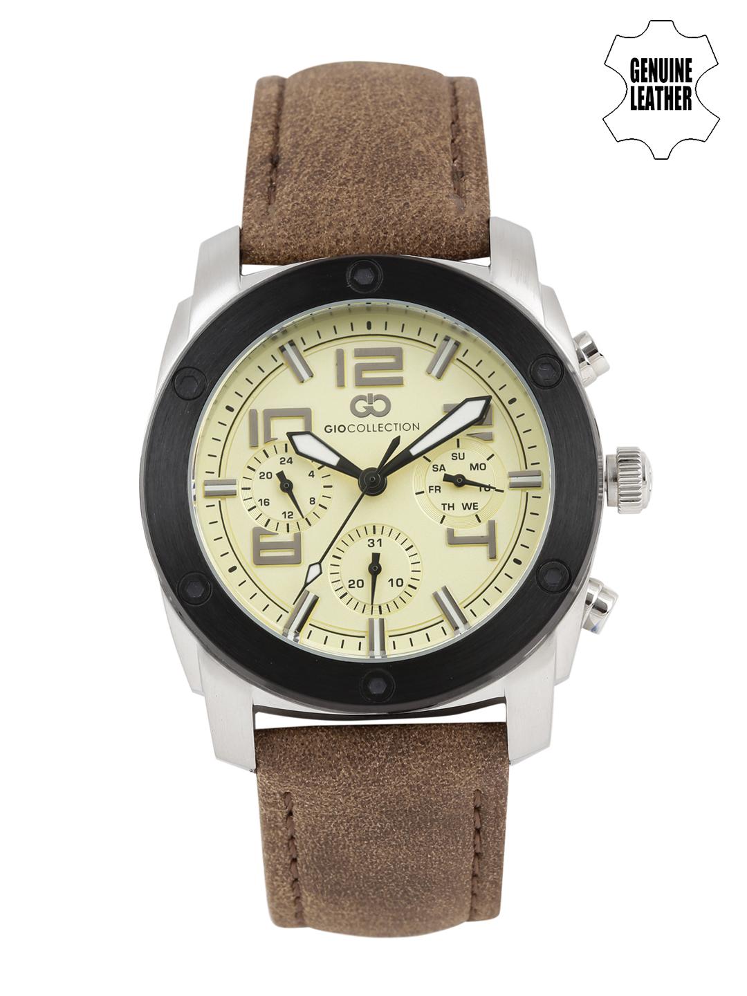 Buy GIO COLLECTION Men Yellow Multifunction Analogue Watch G1016 03 ...