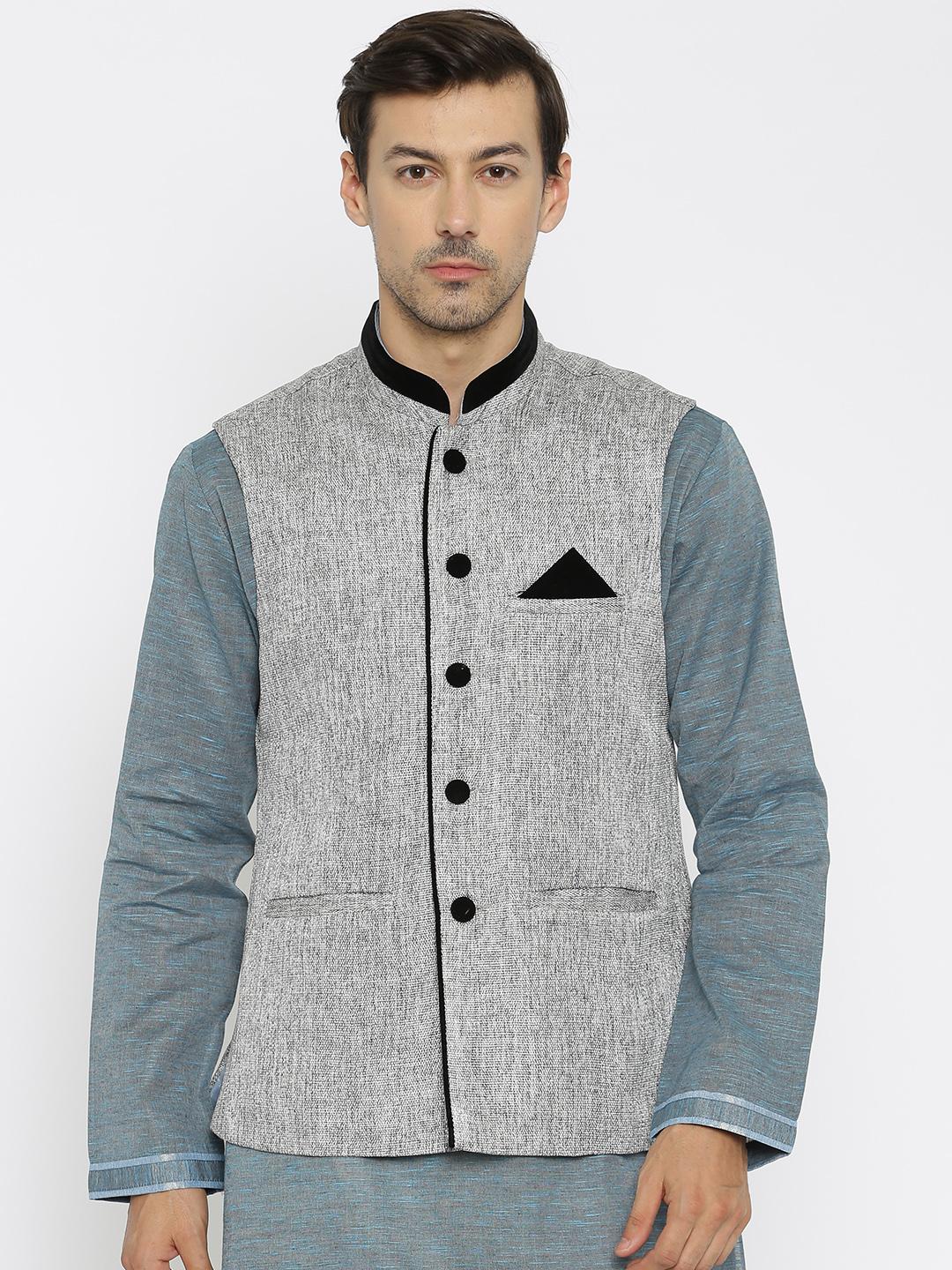 Buy Raymond Ethnix Grey Nehru Jacket - Nehru Jackets for Men 1619425 ...