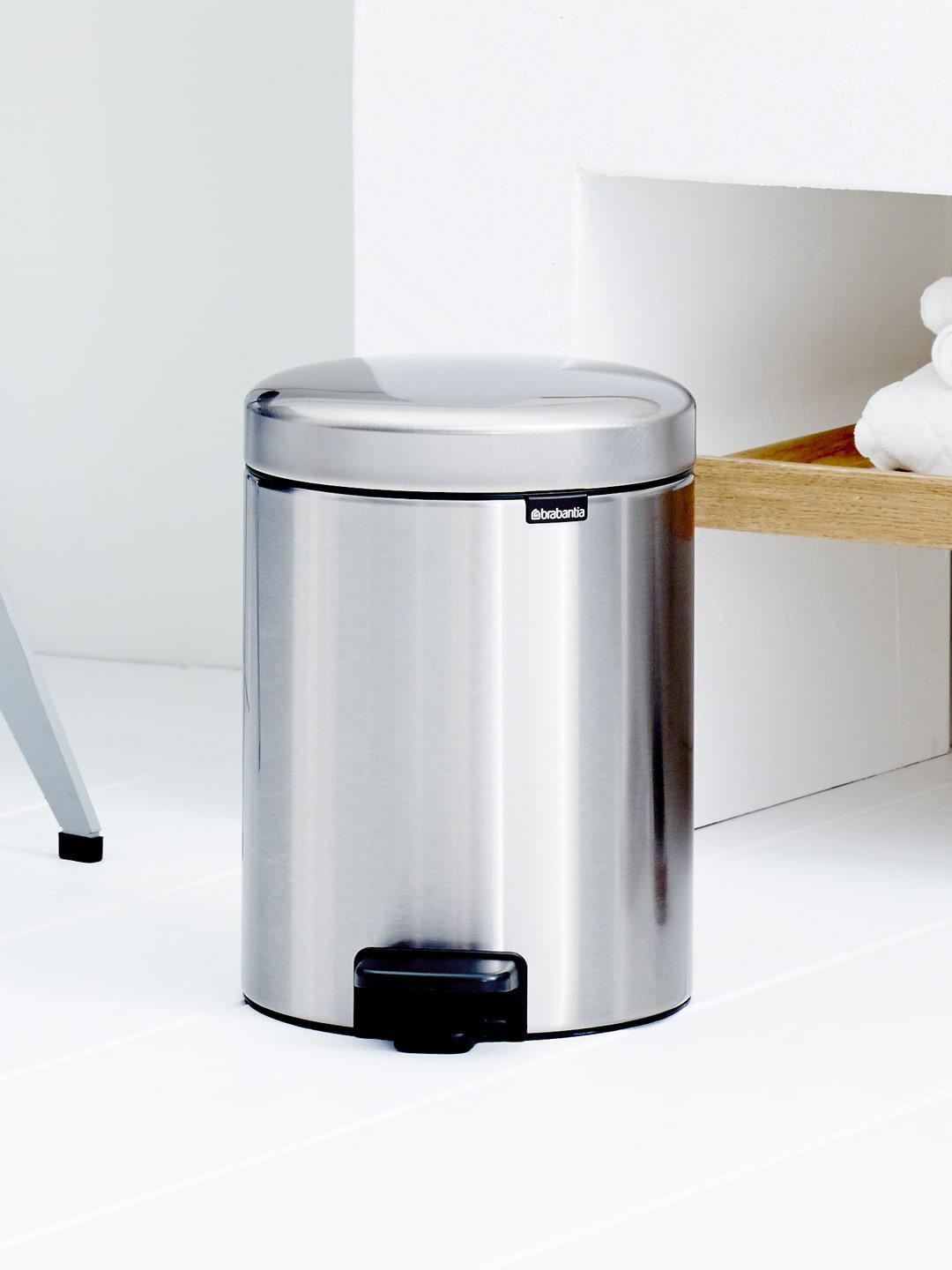 Buy Brabantia Silver Toned Solid Stainless Steel Pedal Dustbin 5 Litre ...