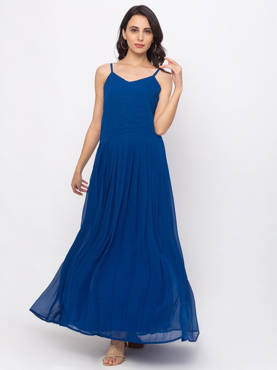 Buy Iti Blue Georgette Maxi Dress - Dresses for Women 16224128 | Myntra