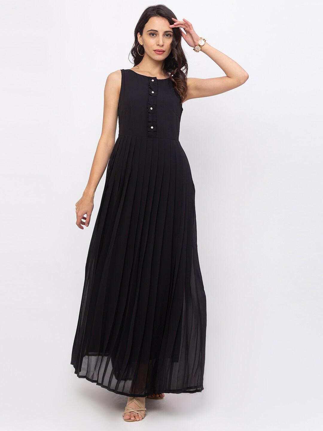 Buy Iti Black Georgette Maxi Dress - Dresses for Women 16224192 | Myntra