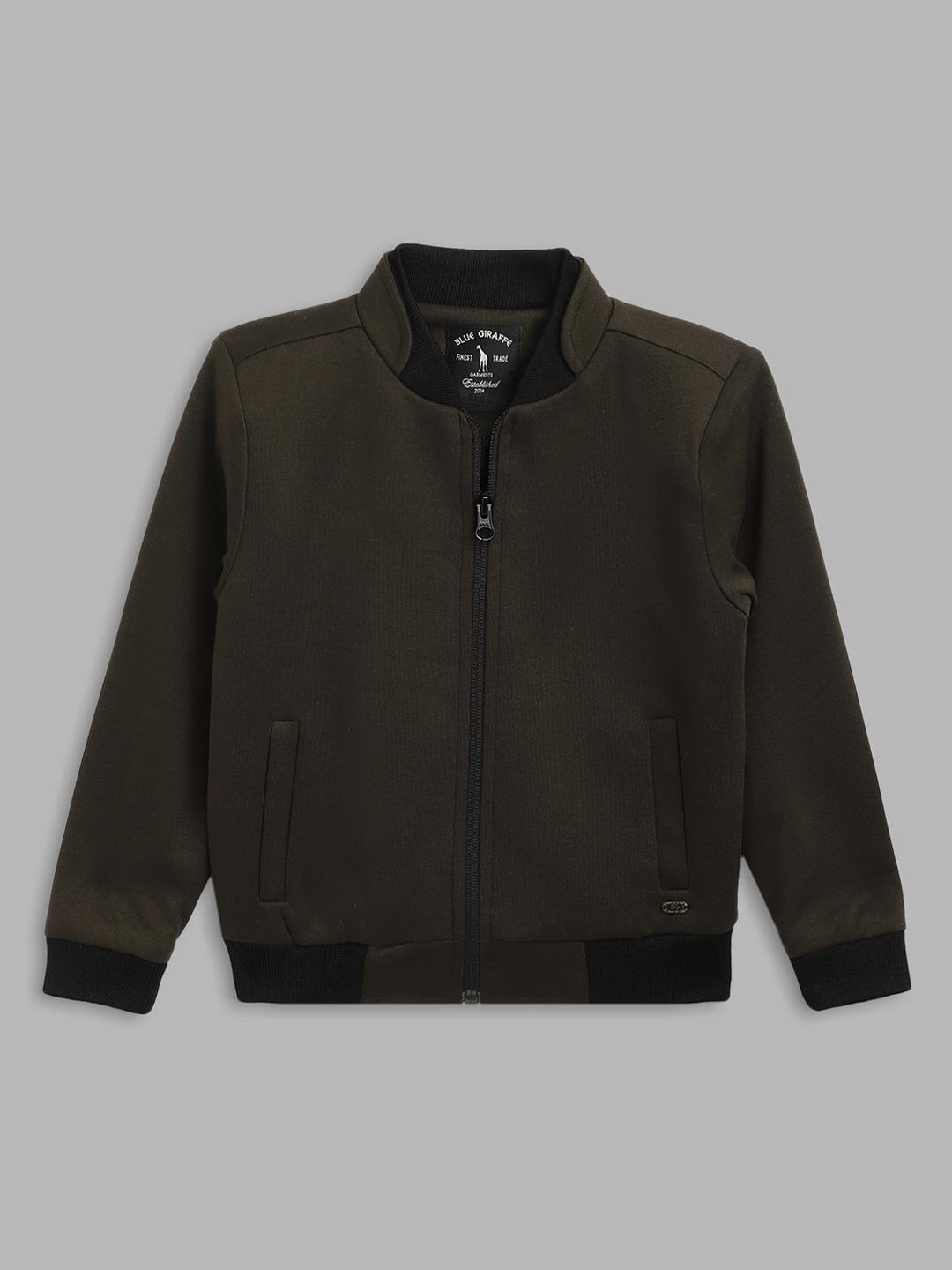 Buy Blue Giraffe Boys Olive Green Bomber Jacket - Jackets for Boys ...
