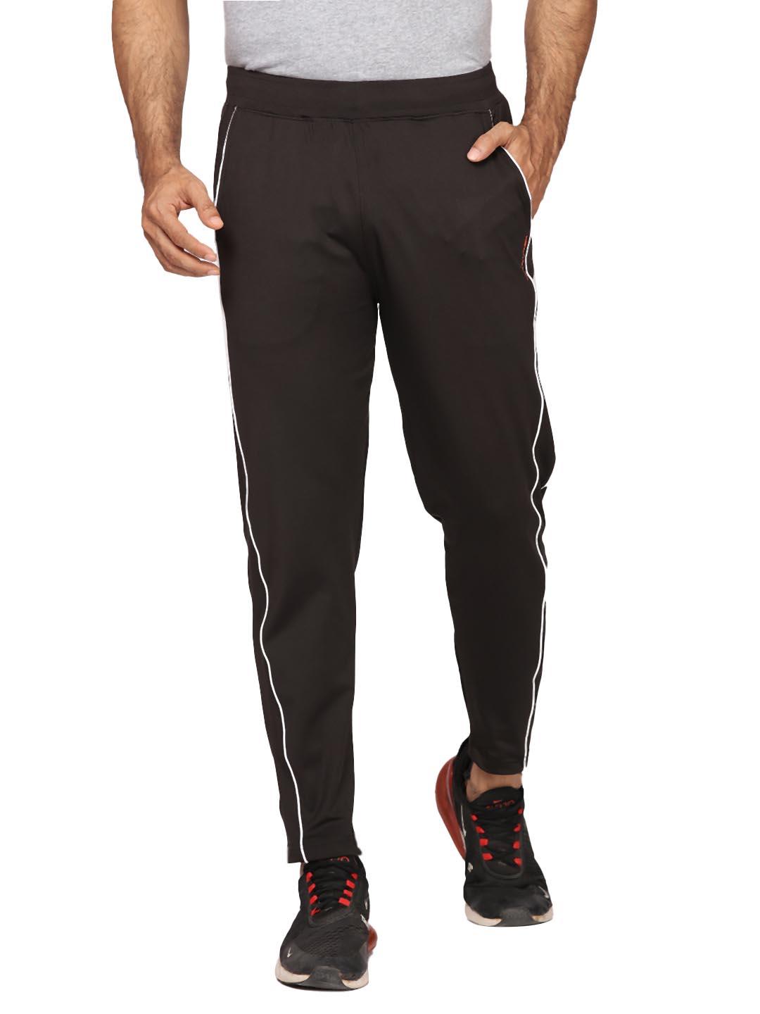 Buy Bullmer Men Black Polyester Track Pant - Track Pants for Men ...