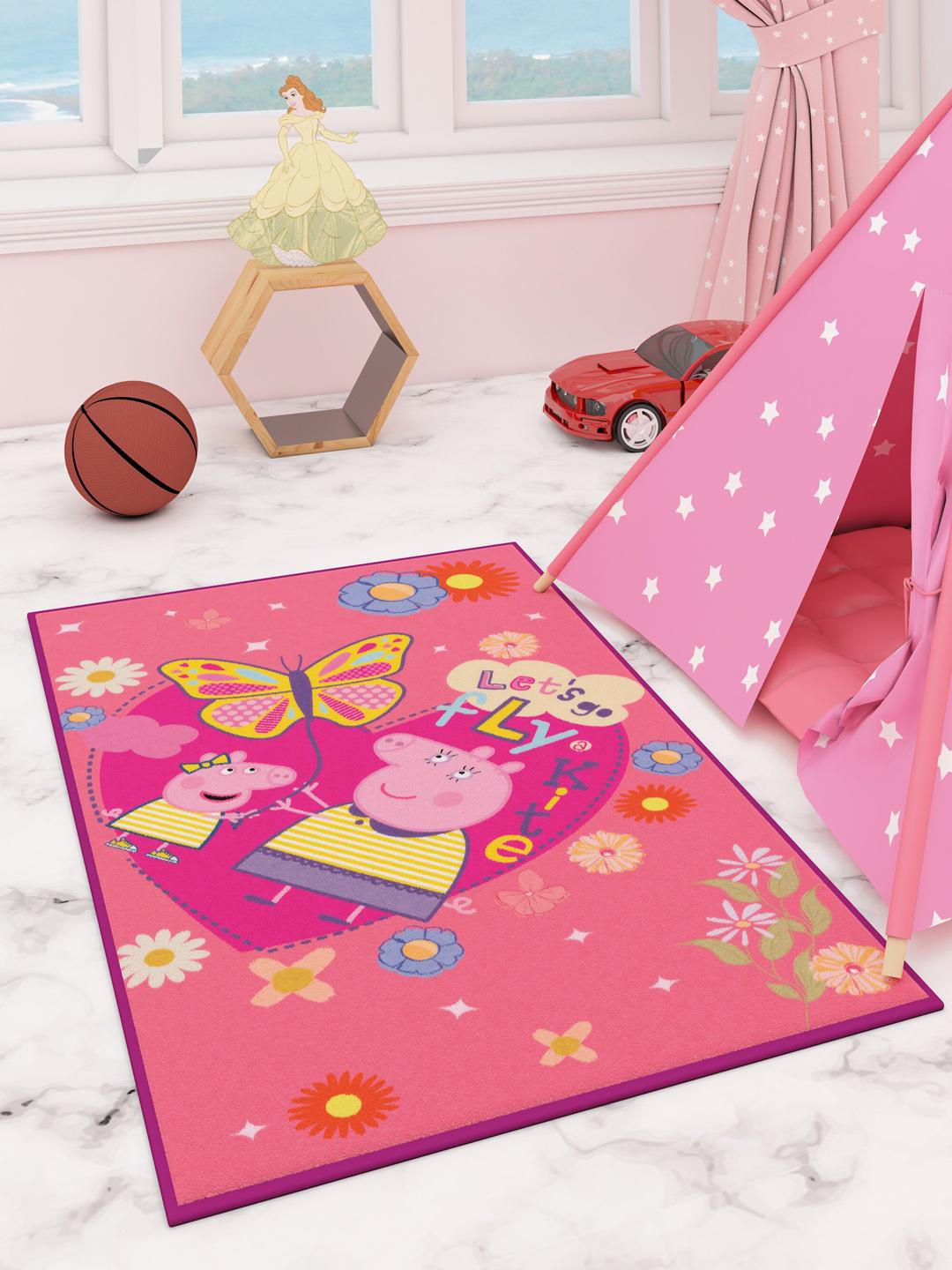 Buy Athom Trendz Kids Pink & Yellow Peppa Pig Printed Carpet - Carpets ...