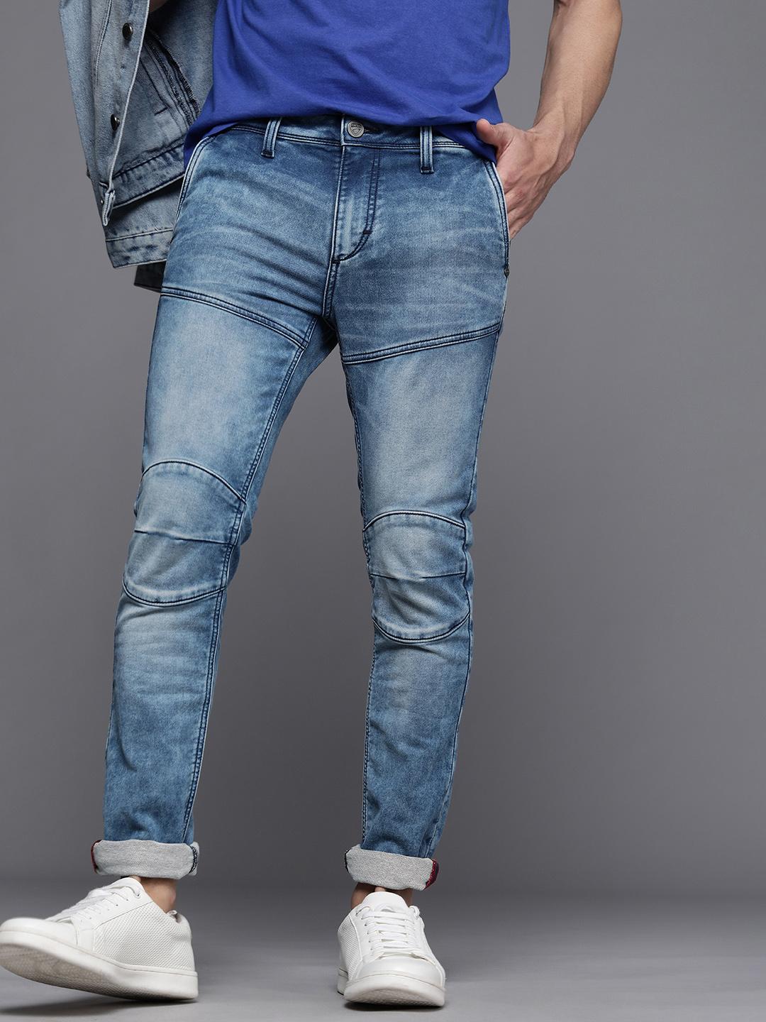 Buy Ducati Men Blue Skinny Fit Heavy Fade Mid Rise Stretchable Jeans ...