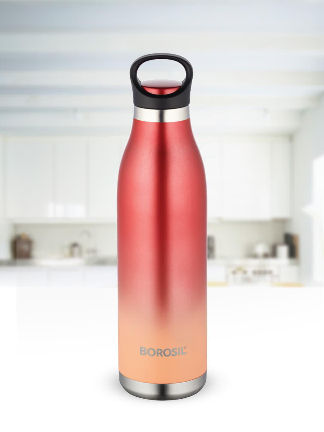 Buy BOROSIL Red Colourblocked Stainless Steel Double Wall Vacuum Flask ...