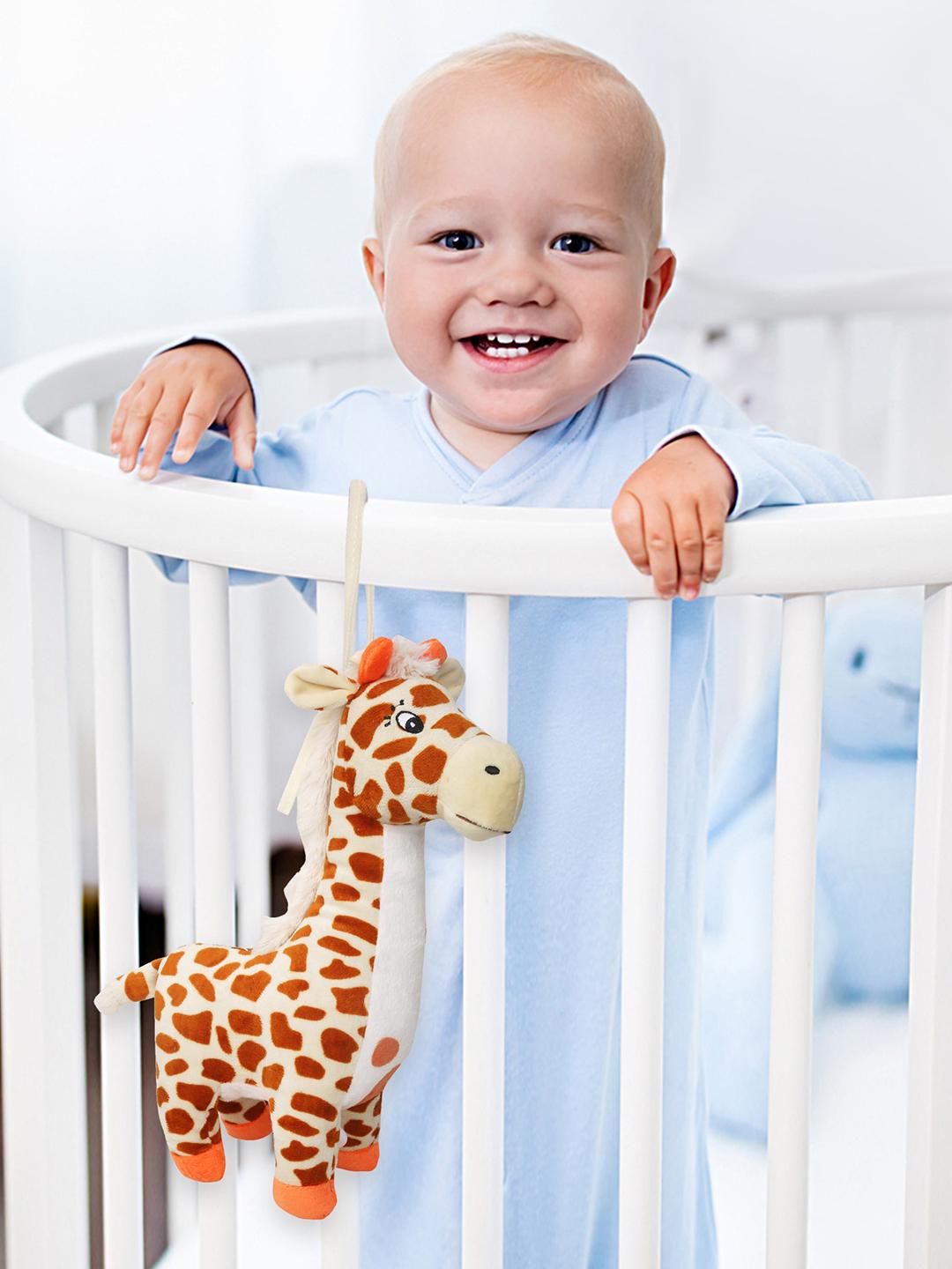 Buy Baby Moo Kids Cream Coloured & Brown Giraffe Hanging Pulling Toy ...