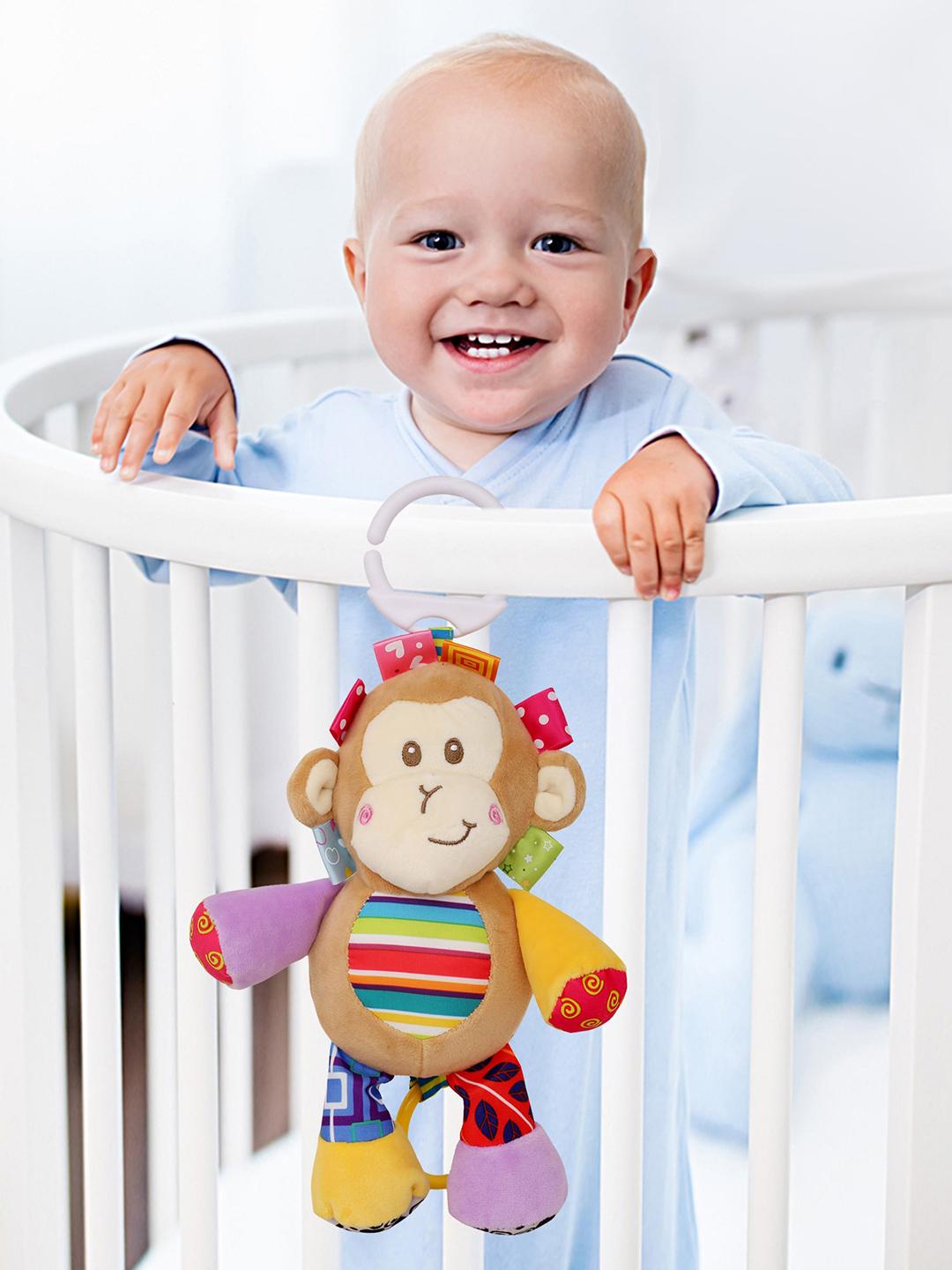 Buy Baby Moo Infant Kids Brown & Yellow Monkey Pulling Toy - Learning And Development Toys for ...