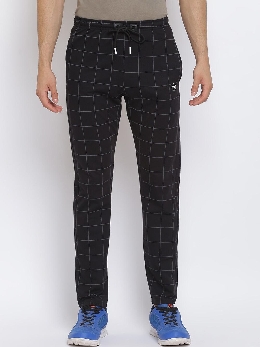 Buy MKH Men Black Checked Track Pants - Track Pants for Men 16378030 ...