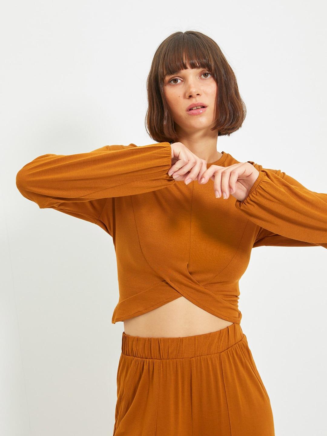 Buy Trendyol Chic Brown Solid Top - Tops for Women 16382764 | Myntra