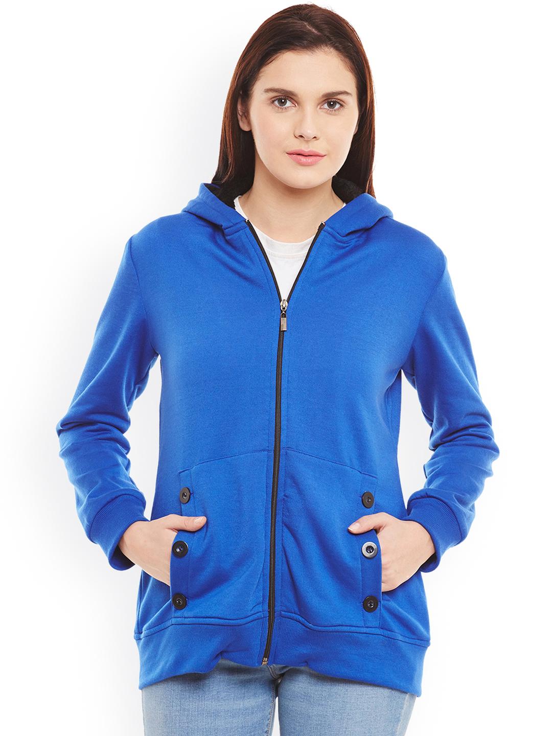 Buy Belle Fille Blue Hooded Jacket - Jackets for Women 1644120 | Myntra