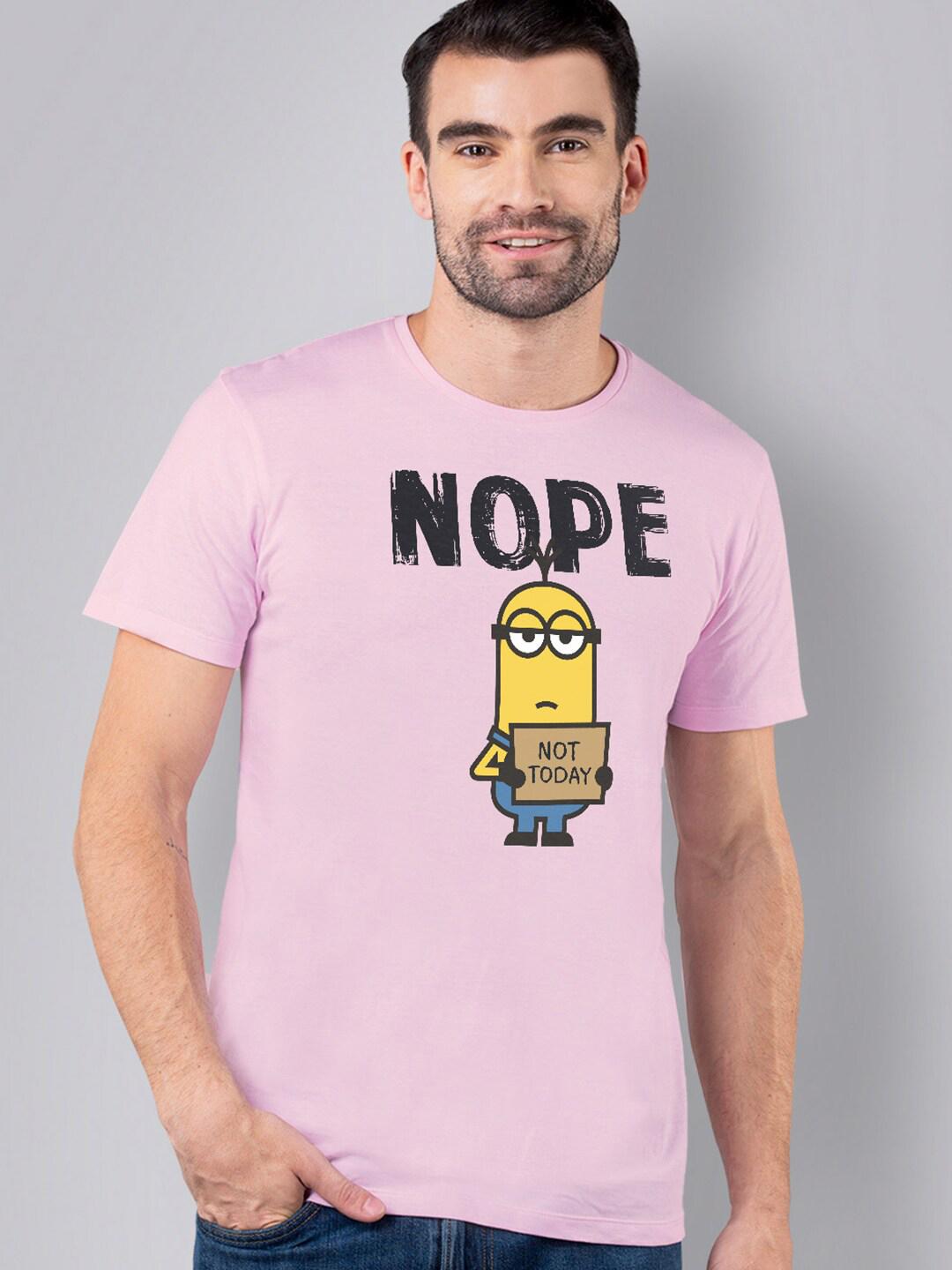 Buy Free Authority Men Peach Coloured Minions Printed T Shirt - Tshirts ...