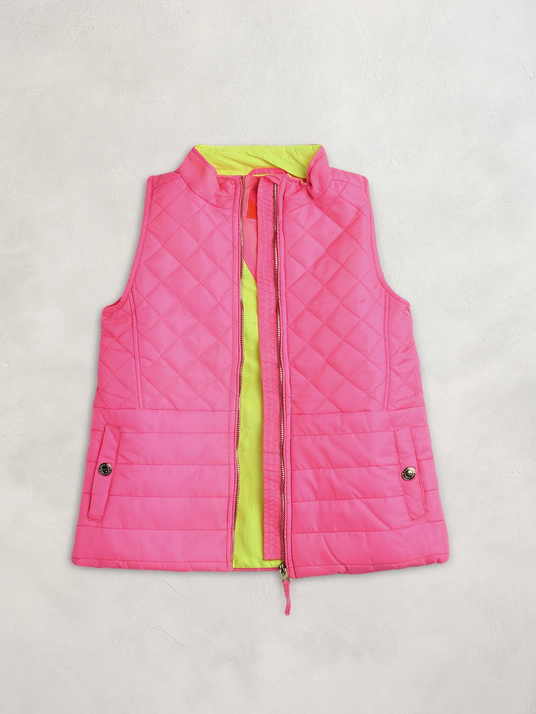 Buy Cherry Crumble Girls Pink Geometric Lightweight Quilted Jacket ...