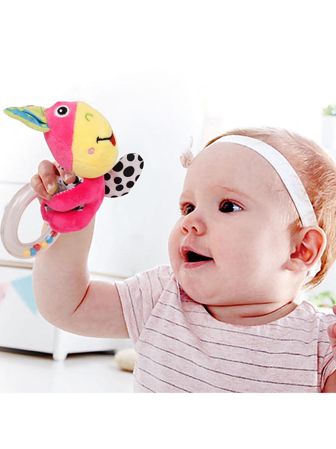 Buy Baby Moo Kids Pink Cuddle Animal Rattle Toy - Learning And Development Toys for Unisex Kids ...